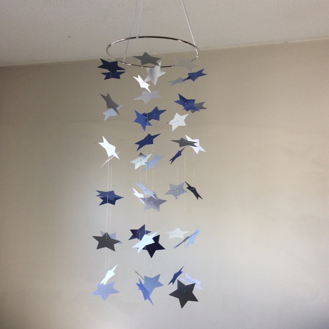 Star Light, Star Bright Baby Nursery Shooting Star Mobile, Navy White ...