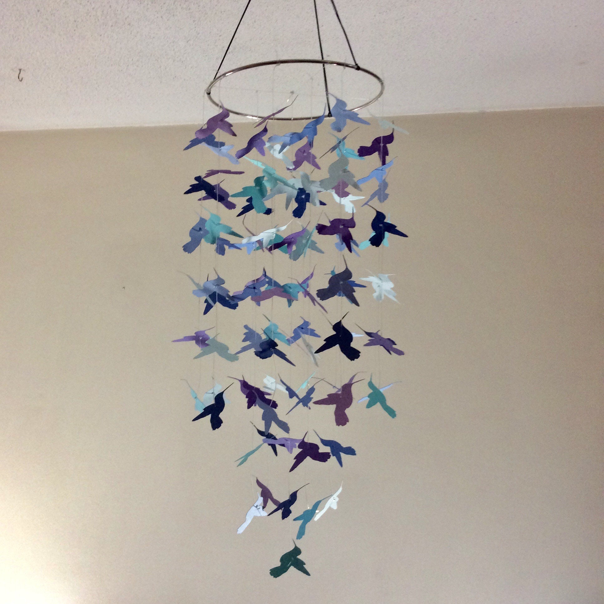 Hummingbird Mobile Baby Nursery Mobile Shades of Blue and | Etsy