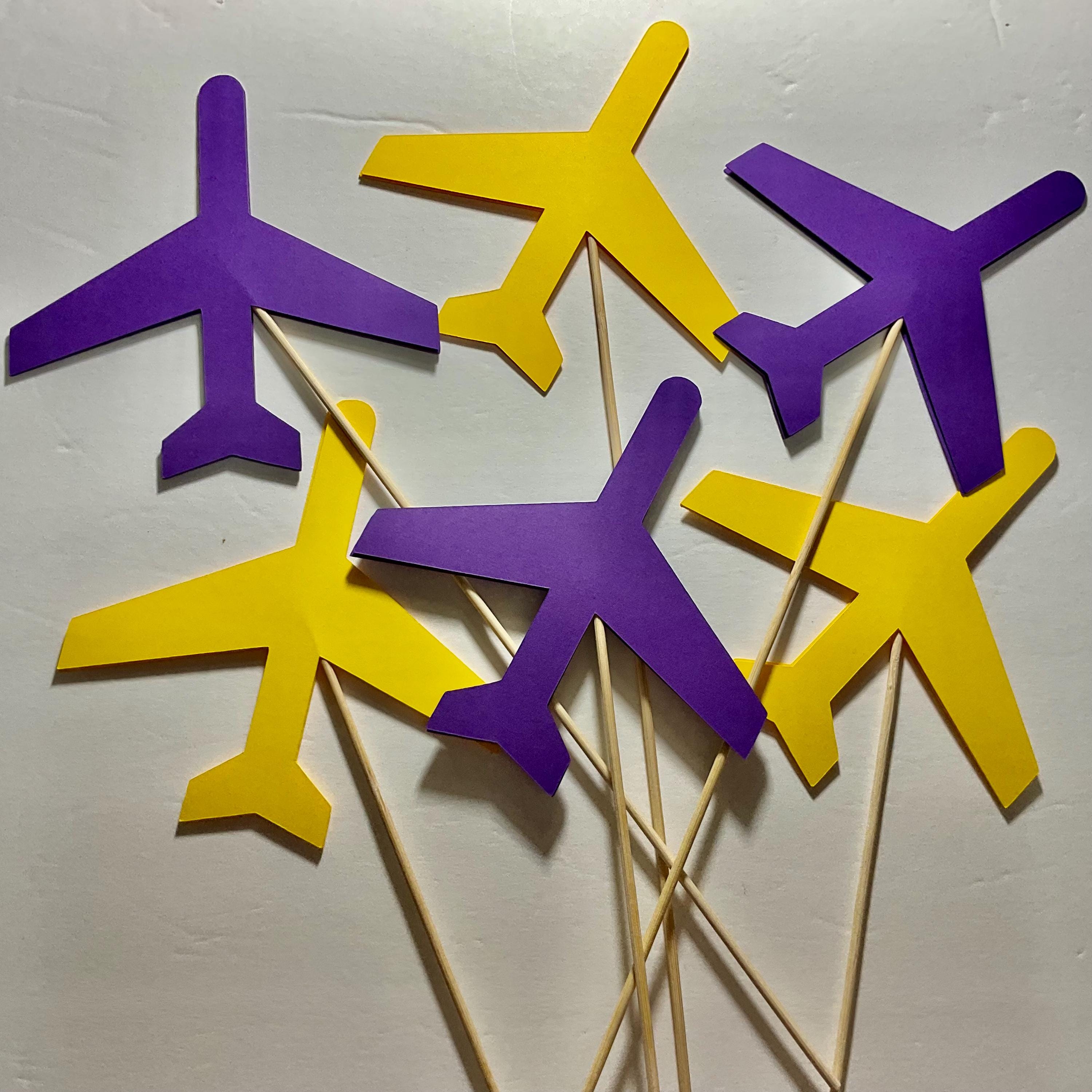 Airplane Centerpiece, Airplane Toppers on 12" Skewers, Navy Airplane ...