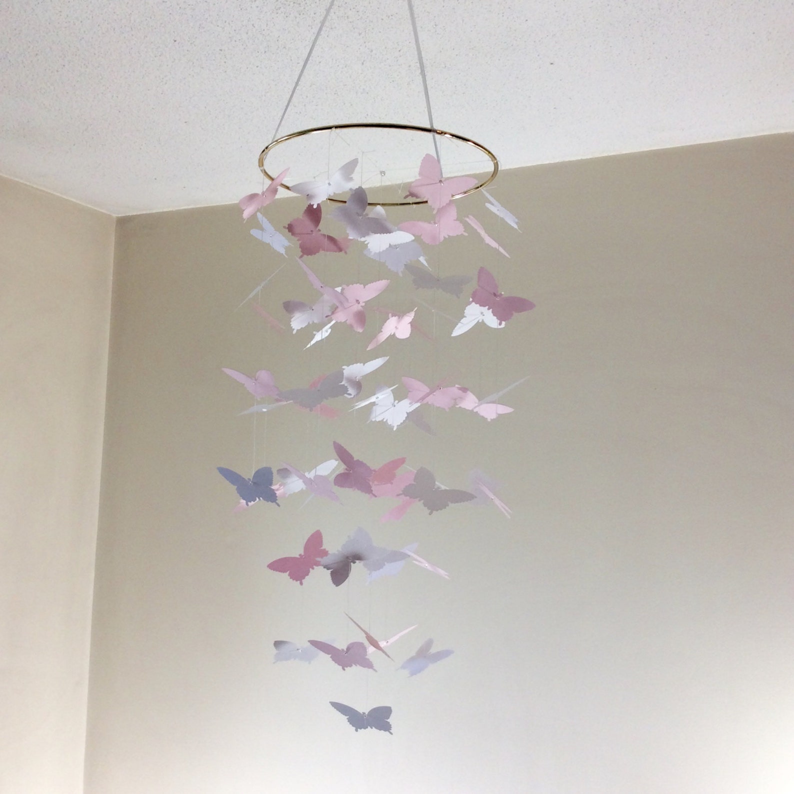 Butterfly Mobile Baby Nursery Mobile Blush Pink and White - Etsy