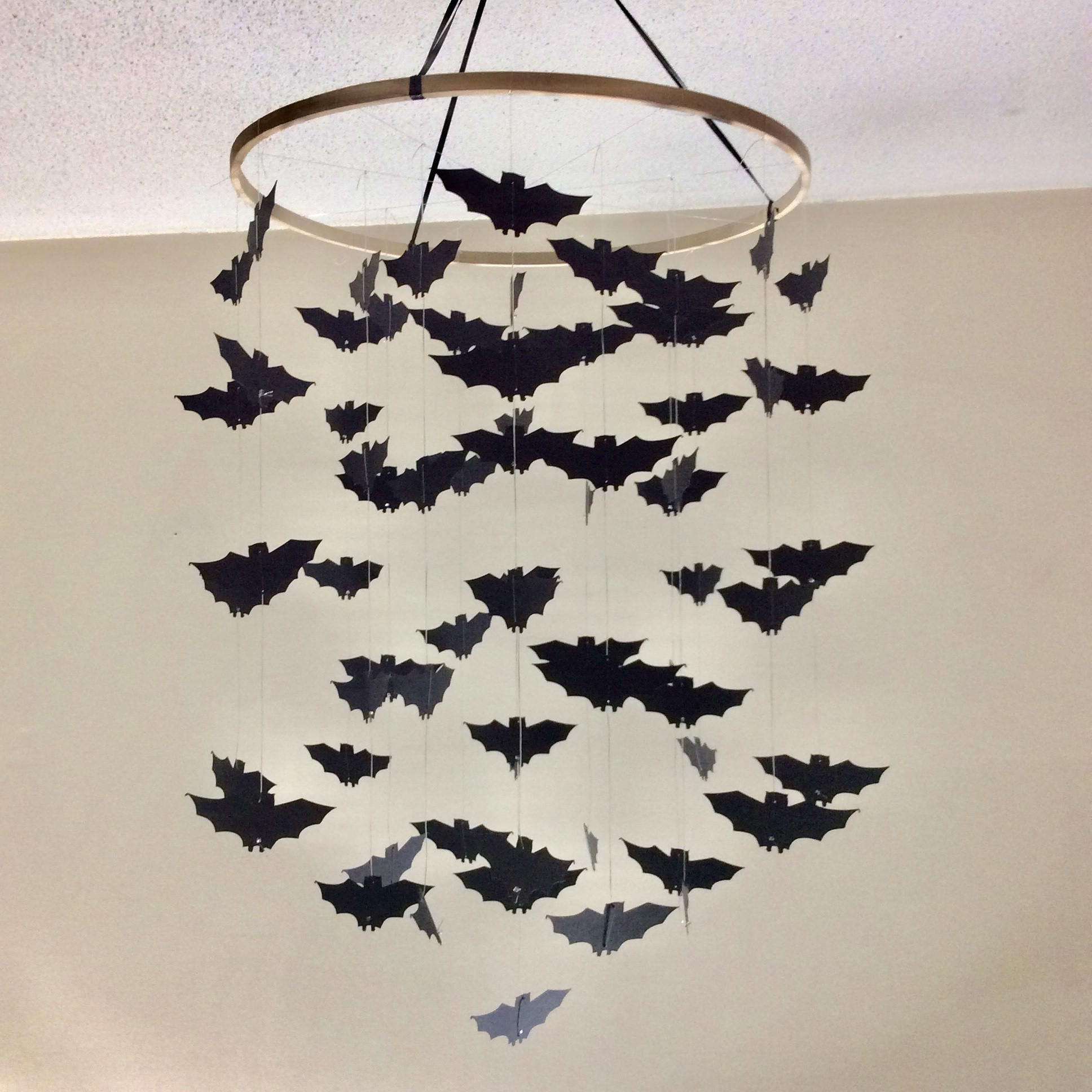 Black Bats Nursery Mobile Bat Paper Mobile Hanging Bats | Etsy