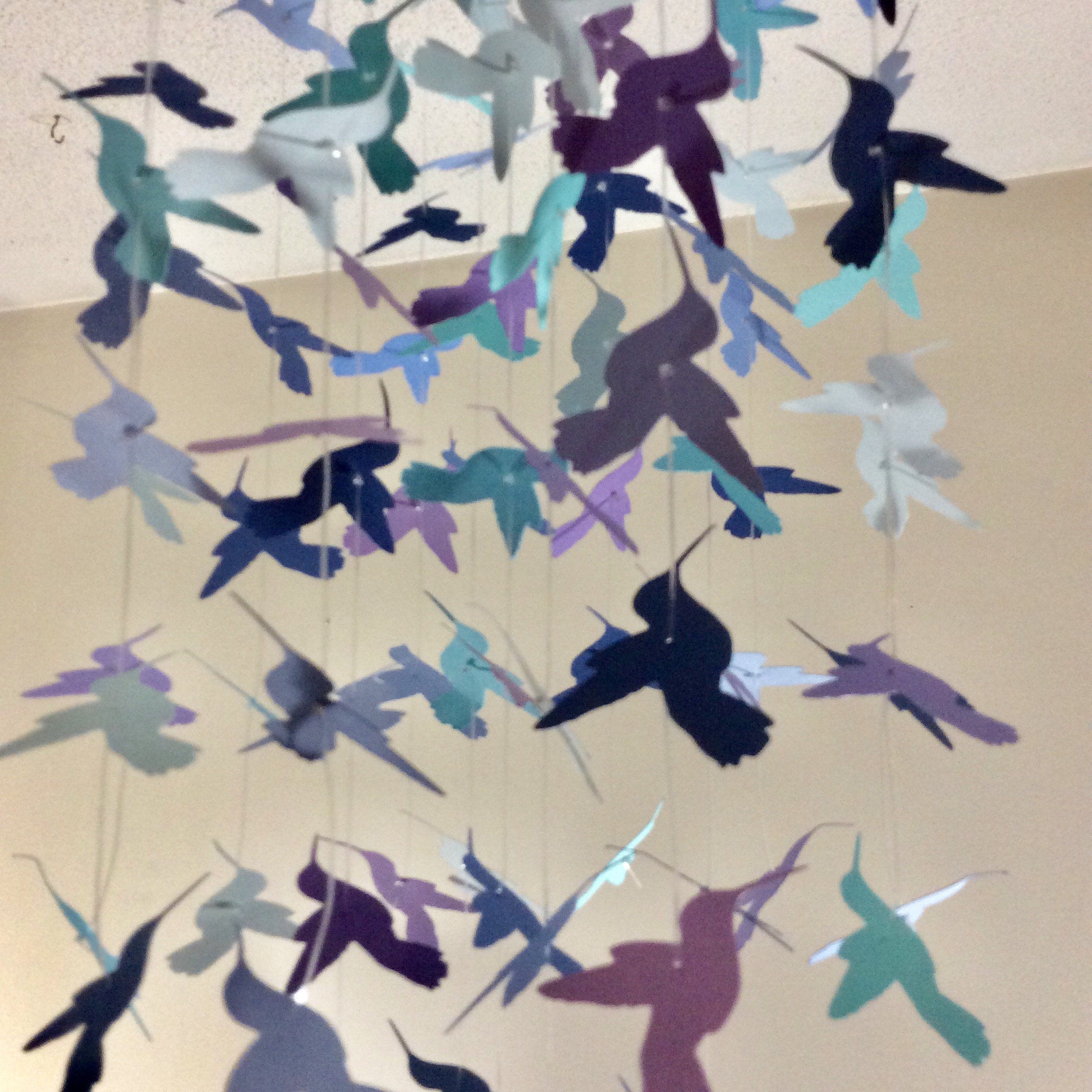 Hummingbird Mobile Baby Nursery Mobile Shades of Blue and | Etsy