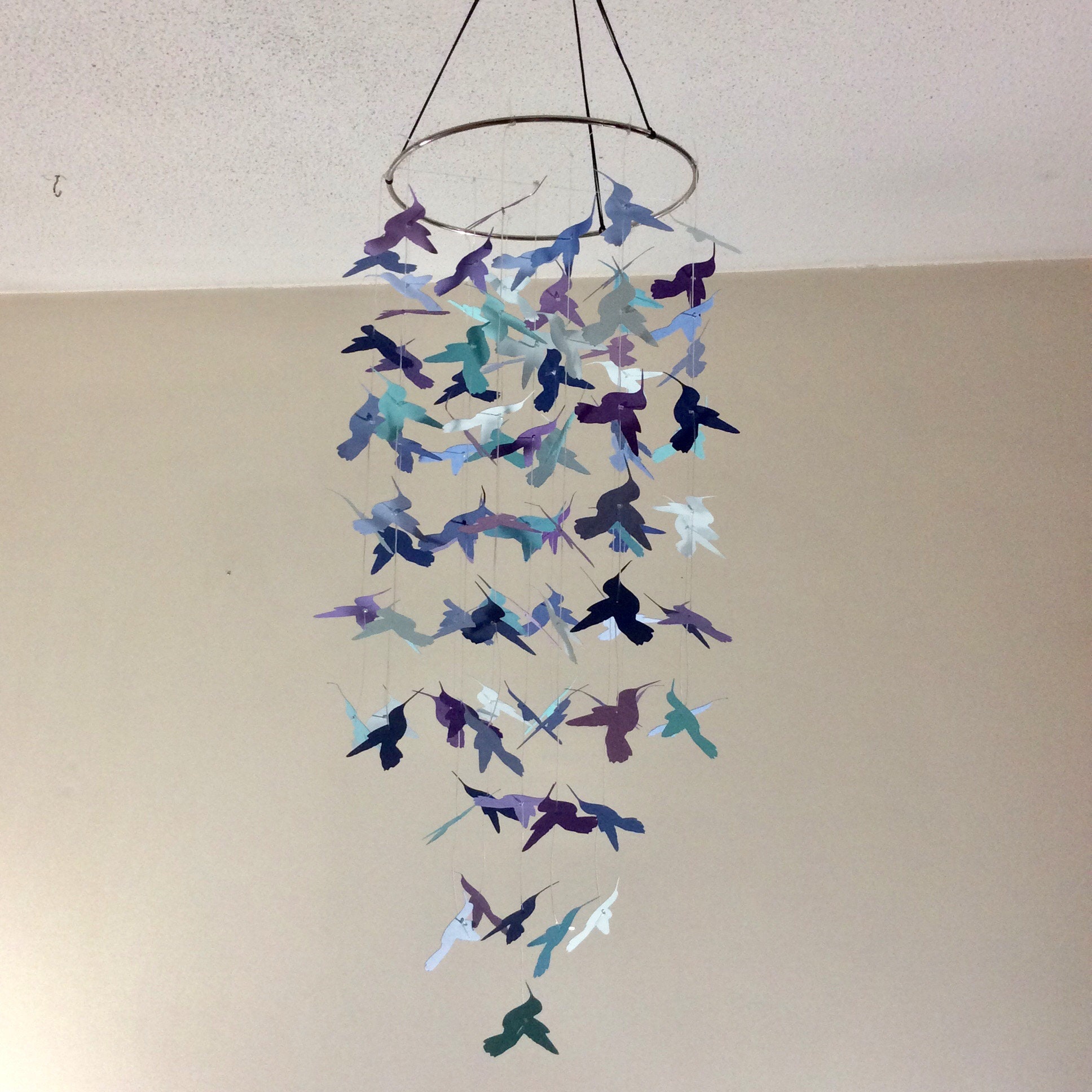 Hummingbird Mobile Baby Nursery Mobile Shades of Blue and | Etsy