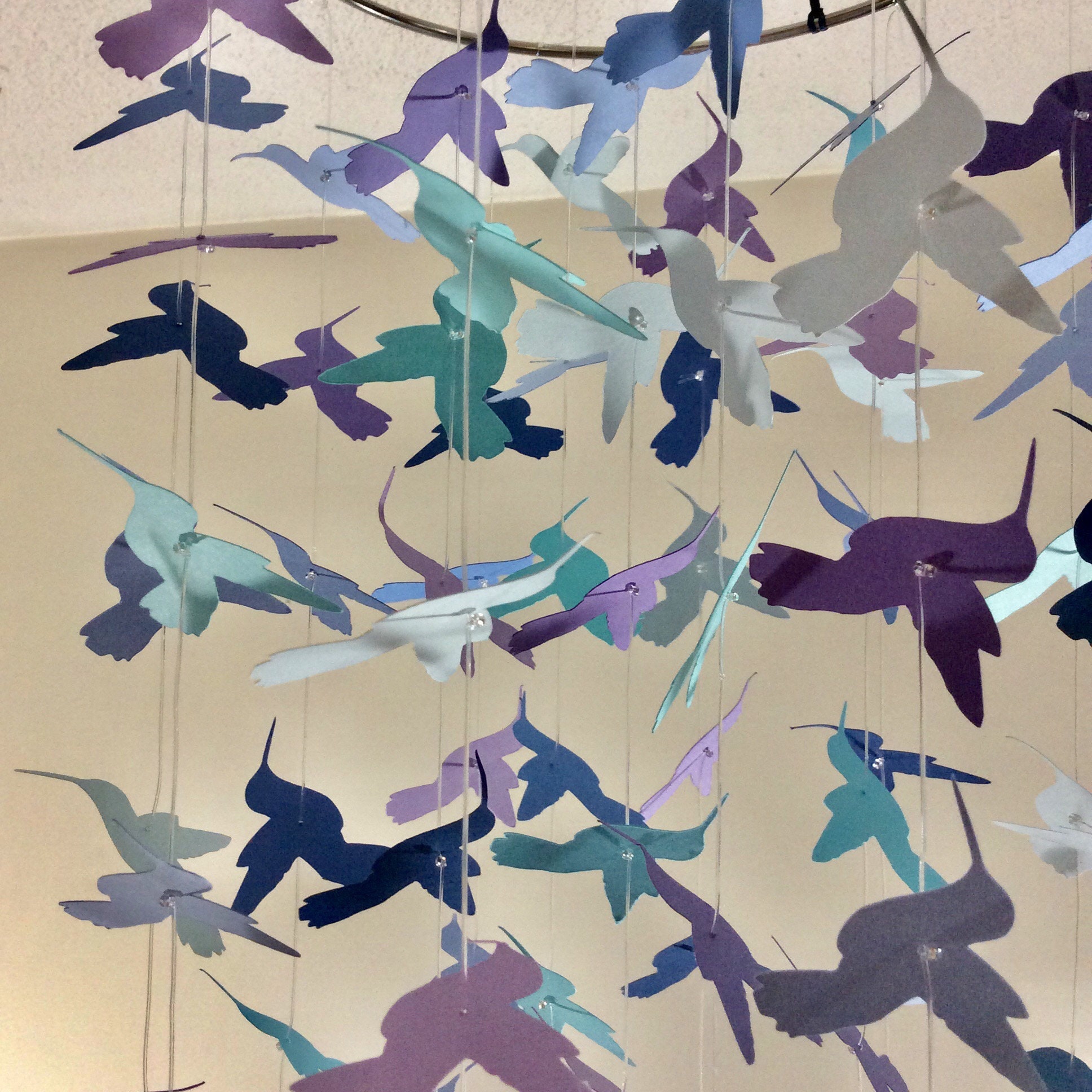 Hummingbird Mobile Baby Nursery Mobile Shades of Blue and | Etsy