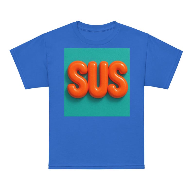 SUS Meme T-shirt: Among Us Style, 3D Bubble Letter Graphic - Etsy
