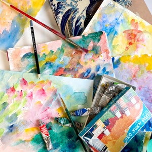 Domestic Dog Brain Art - Colorful 8.5" X 8.5" Watercolor Prints ...