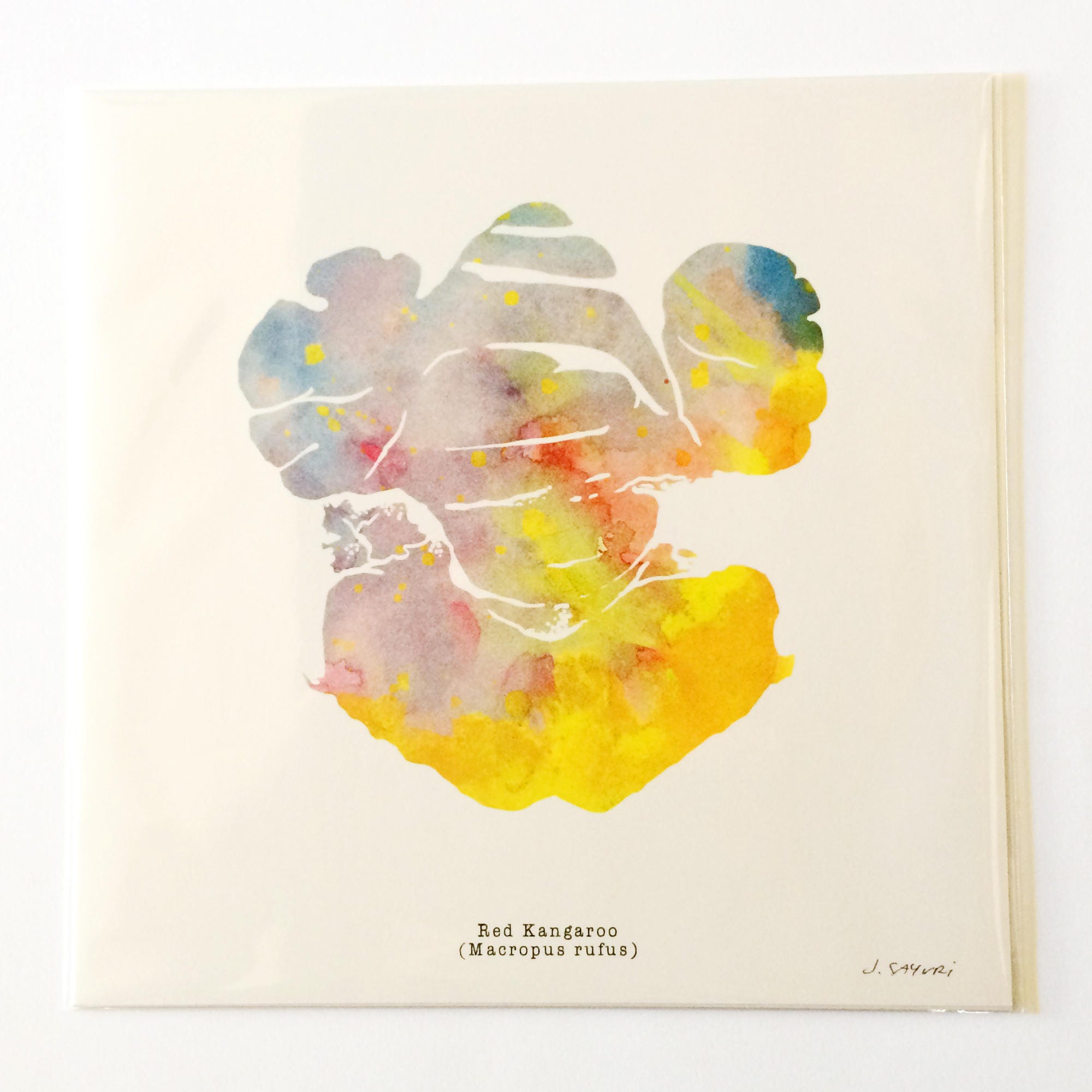 Red Kangaroo Watercolor Brain Print 12 x 12 | Etsy