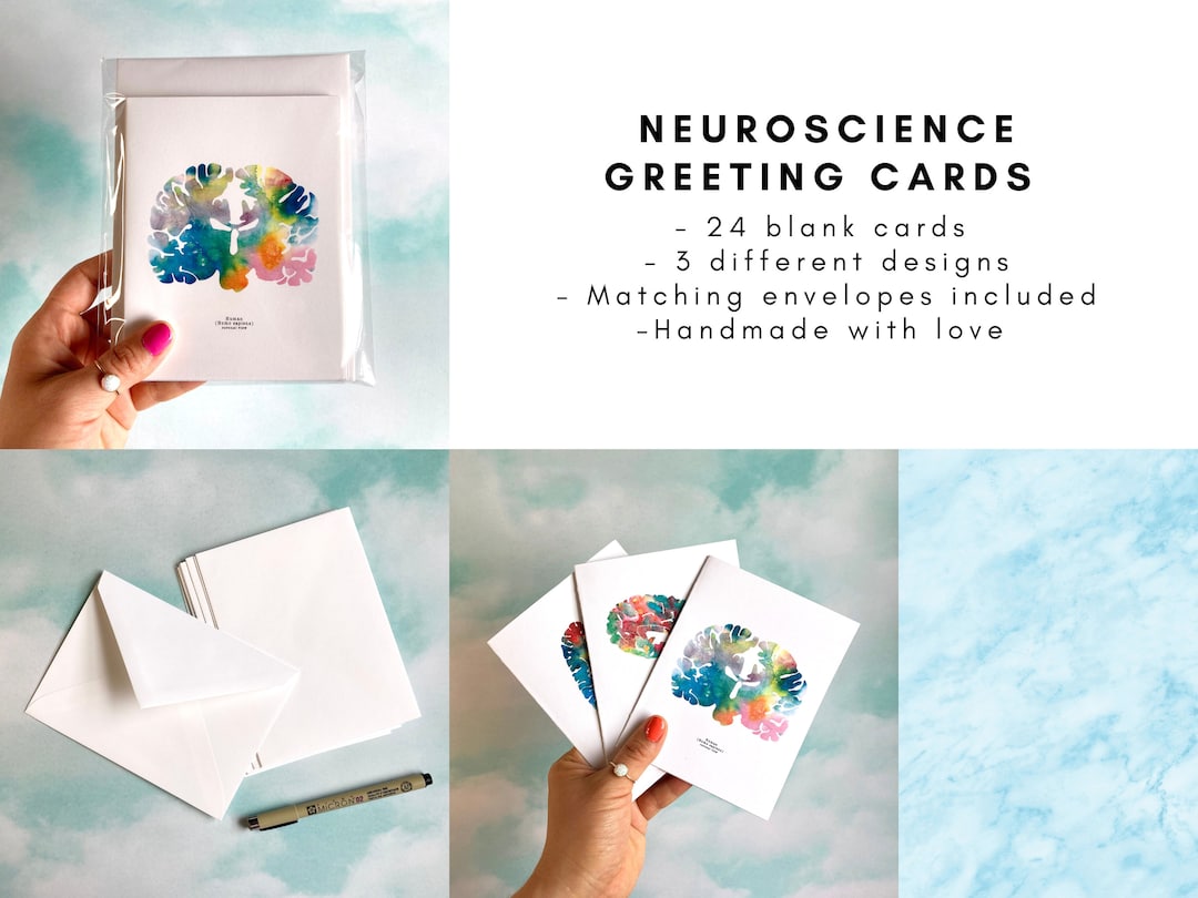 Mental Health Greeting Cards - Set of 24 Neuroscience Graduation Card ...