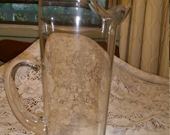 Vintage Mid-century Modern Etched Star Bursts Cocktail Martini Pitcher ...