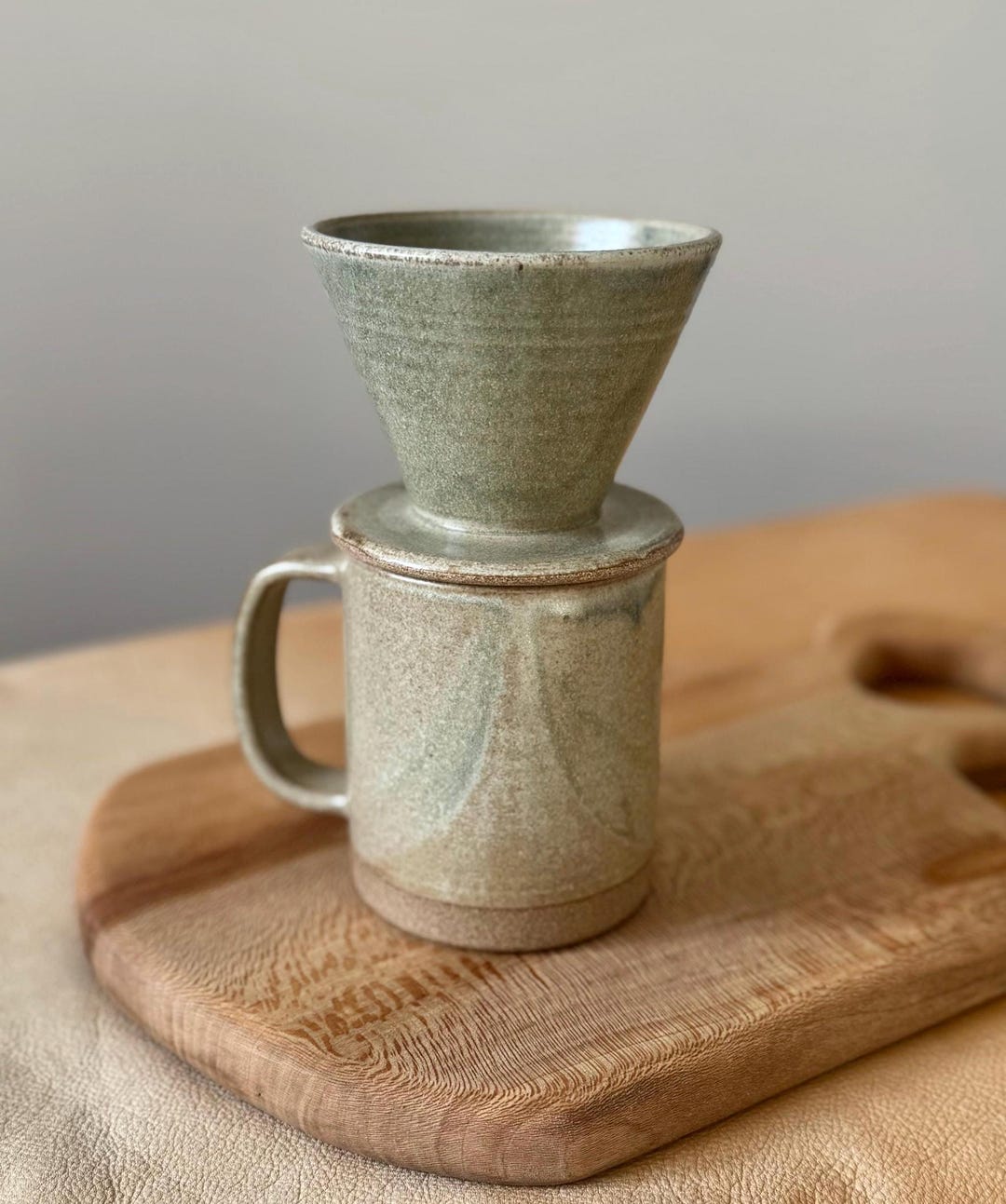 Handmade Stoneware Pour Over Coffee Dripper in Feather Green | Special ...