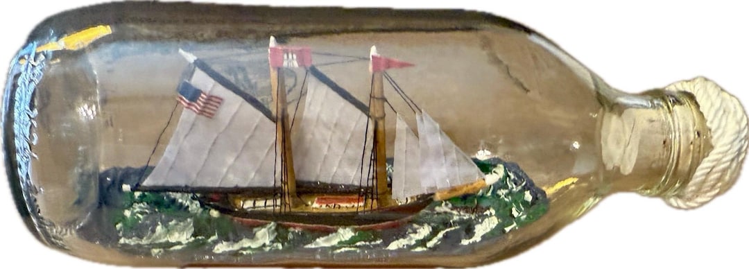 New England Rum Runner Ship in a Bottle - Etsy