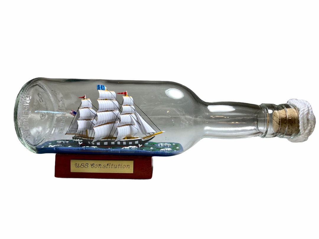 USS Constitution Ship in a Bottle: 7-inch Long Neck Model - Etsy