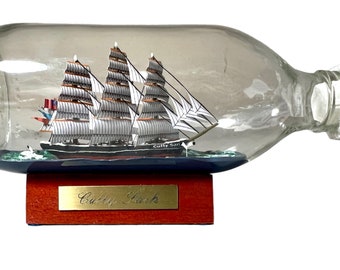 Vintage Handcrafted Ship in A Bottle Nautical Decor Collectible ...