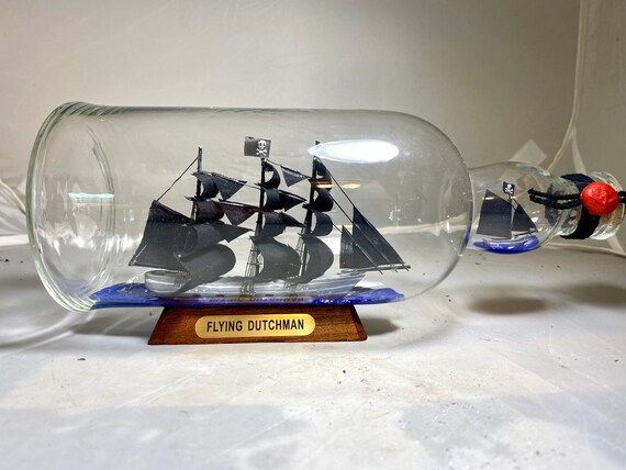 The Legendary Flying Dutchman Pirate Ship in a Bottle - Etsy