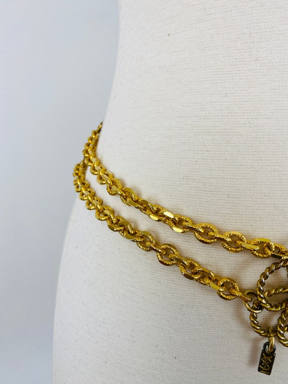 Rare 1970s 70s YSL Yves Saint Laurent Gold Flowers Ch… - Gem