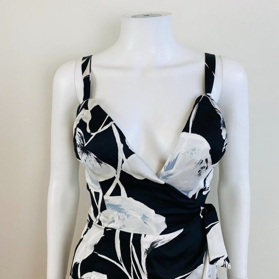 Vintage 1960s Paradise Hawaii Black + White Floral Ma… - Gem