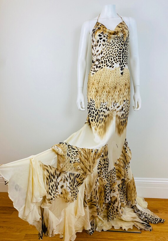 Vintage 2002 Y2K Roberto Cavalli Silk Cheetah & Croco… - Gem