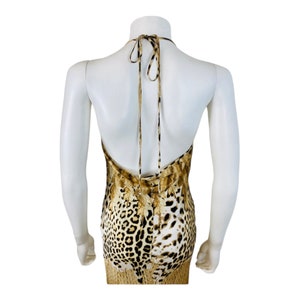 Vintage 2002 Y2K Roberto Cavalli Silk Cheetah & Crocodile Print Ruffled ...
