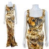 Vintage 2002 Y2K Roberto Cavalli Silk Cheetah & Crocodile Print Ruffled ...