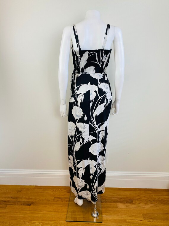 Vintage 1960s Paradise Hawaii Black + White Floral Ma… - Gem