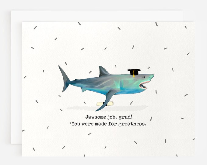 Shark Graduation Card, Grad Hat, Mortar Board, Commencement Ceremony ...