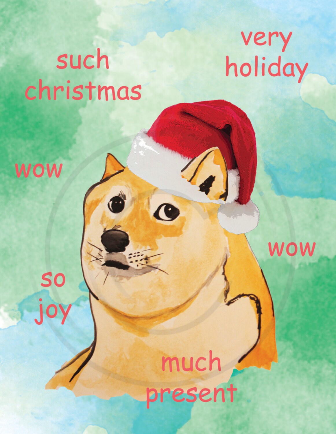 Doge Meme Christmas Card | Etsy