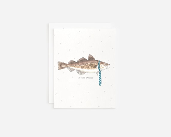 Father's Day Cod Father's Day Card Cod Fish - Etsy