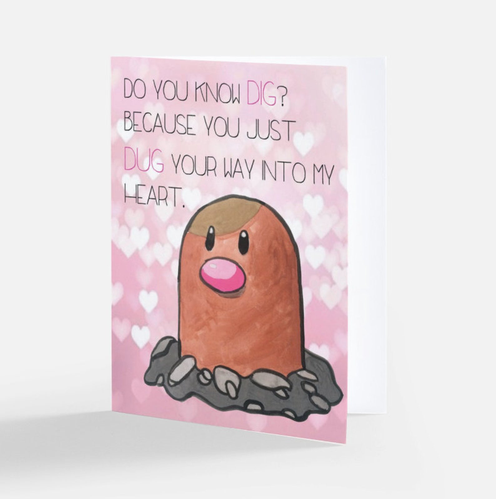 Diglet Pokemon Funny Love Card - Etsy