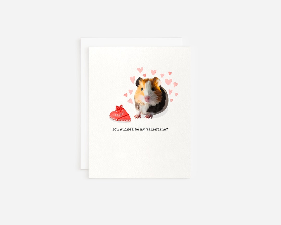You Guinea Be My Valentine Guinea Pig Valentine's Day Card - Etsy