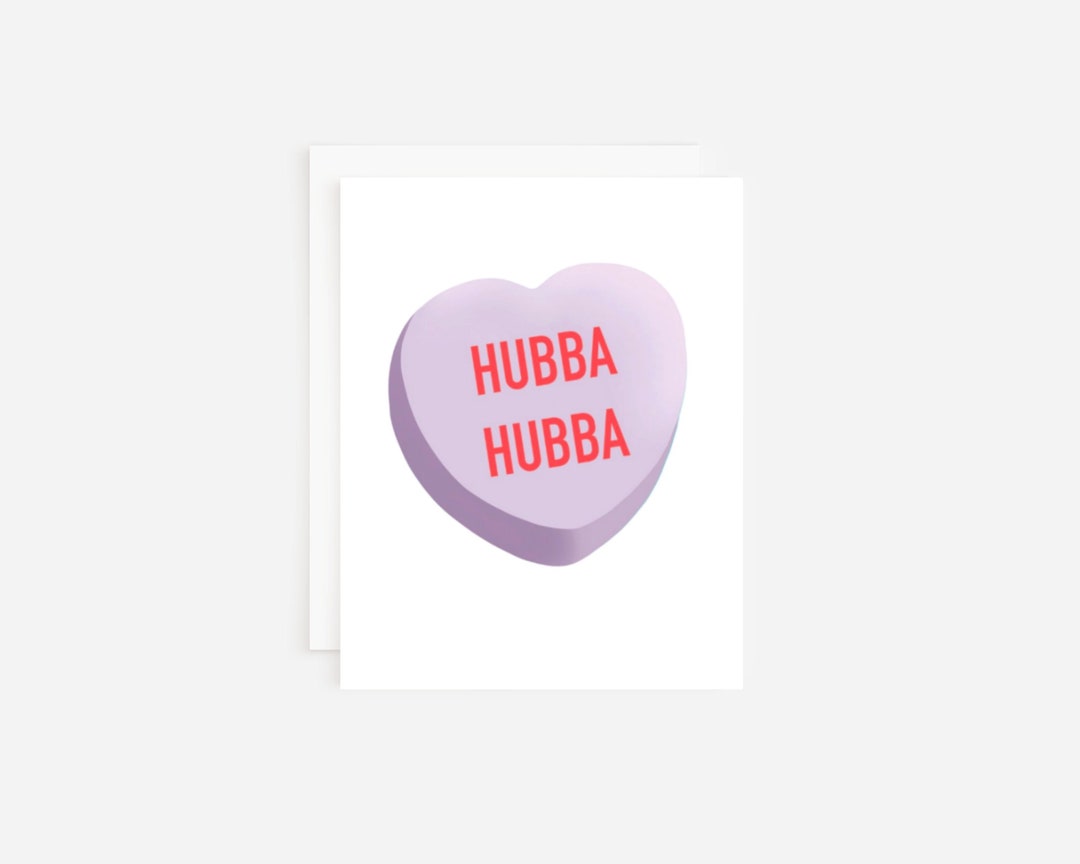 HUBBA HUBBA Candy Heart Card - Etsy