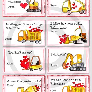 Printable Classroom Construction Valentine's Cards Digital Download ...