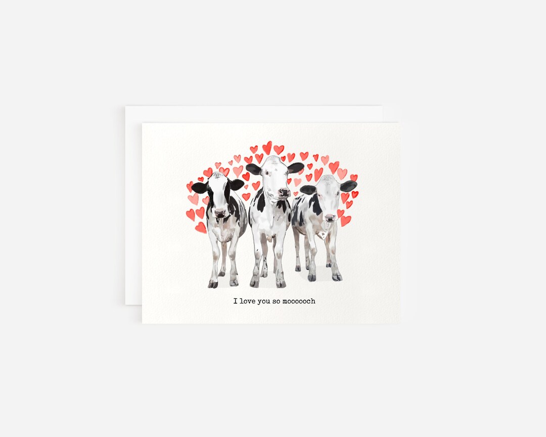 I Love You so Moooooch Cow Love Card - Etsy