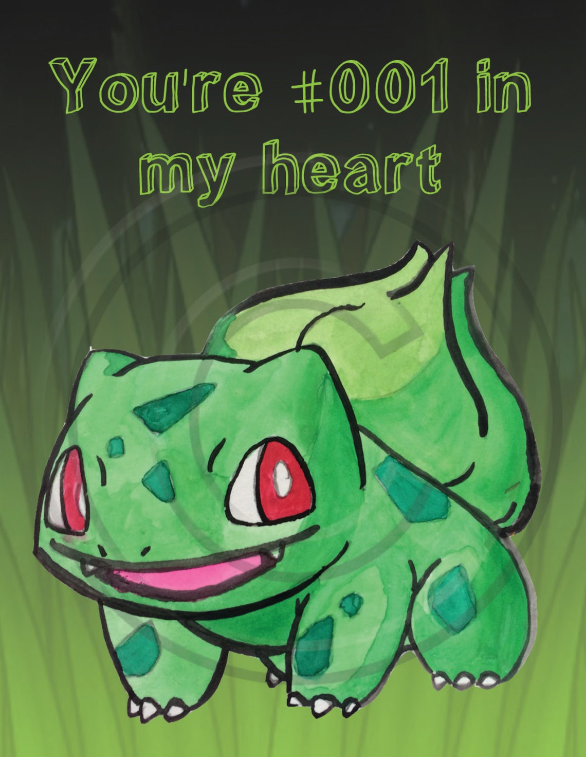 Bulba Saur Funny Love Card - Etsy