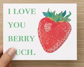 I Love You Berry Much Card - Etsy