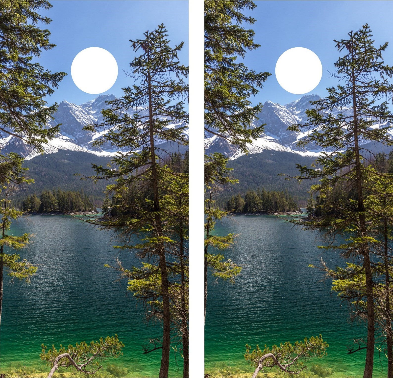 Cornhole Wrap Decal Mountain Lake Pine Trees Laminated Includes 2 - Etsy