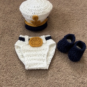 Captain Baby Costume, Newborn Sailor Outfit, Baby Boy, Nautical ...