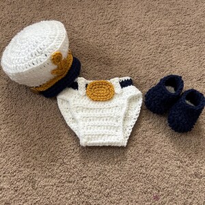 Captain Baby Costume, Newborn Sailor Outfit, Baby Boy, Nautical ...