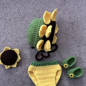 Crochet Sunflower Bonnet/newborn Photography Prop/infant Halloween ...