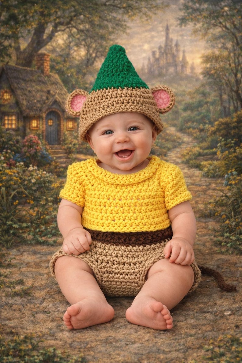 Crocheted Gus Gus Mouse Costume: Cinderella Inspired Baby Outfit - Etsy