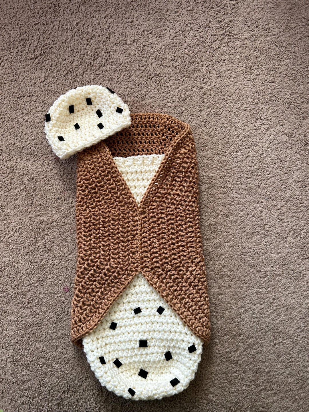 Crochet Cannoli Baby Cocoon: Newborn Halloween Costume & Photo Prop - Etsy