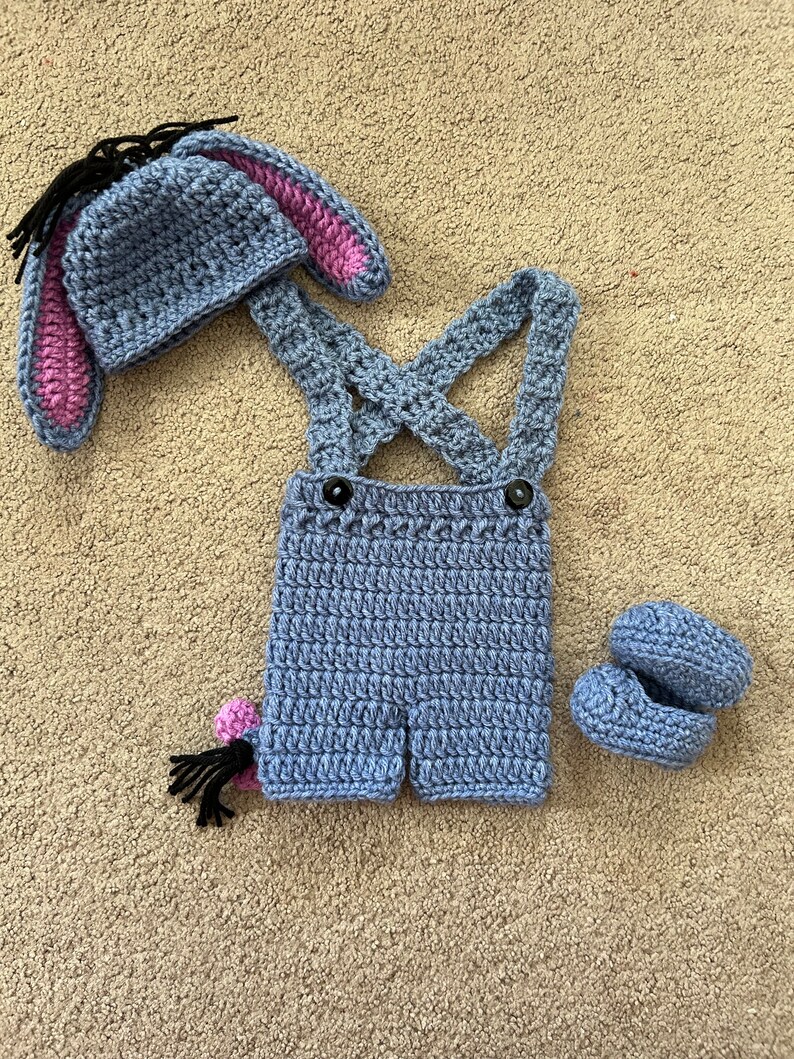 Crochet Eeyore Costume Set: Newborn Photo Prop (made to Order) - Etsy