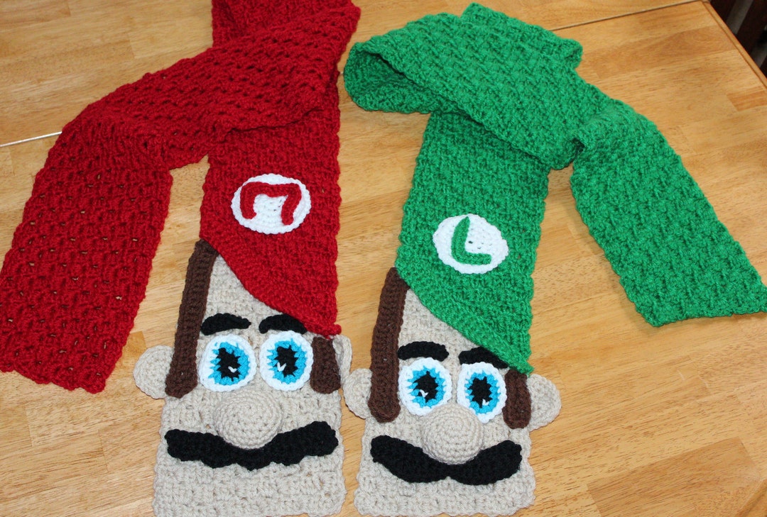 Super Mario and Luigi Scarf--mario Brothers-----made to ORDER - Etsy