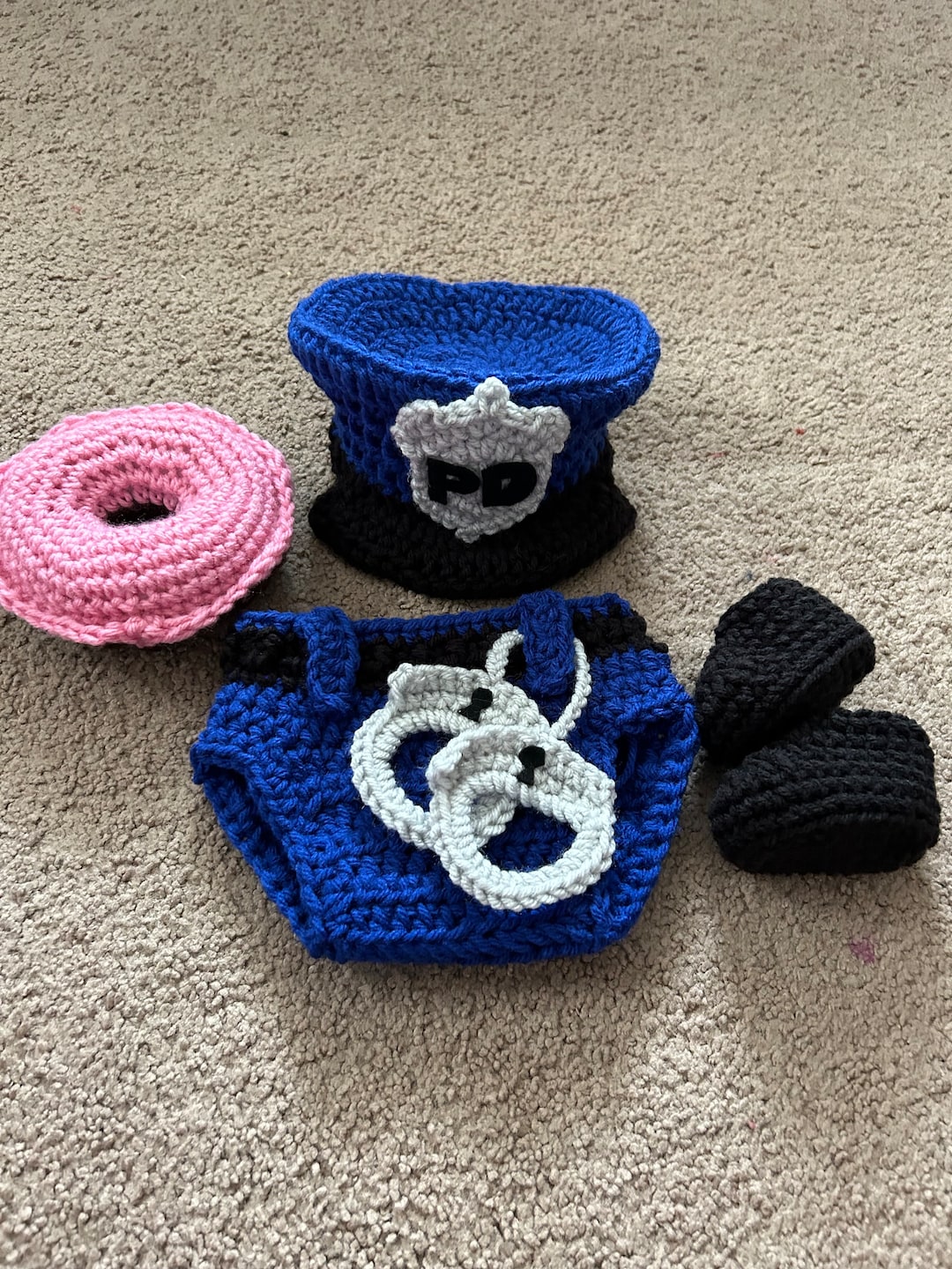 Crochet Police Outfit/ Baby Cop Outfit/ Newborn Police Photo Prop/baby ...
