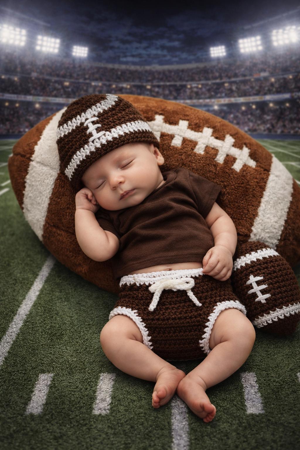 Crochet Baby Football Outfit: Newborn Photo Prop - Etsy