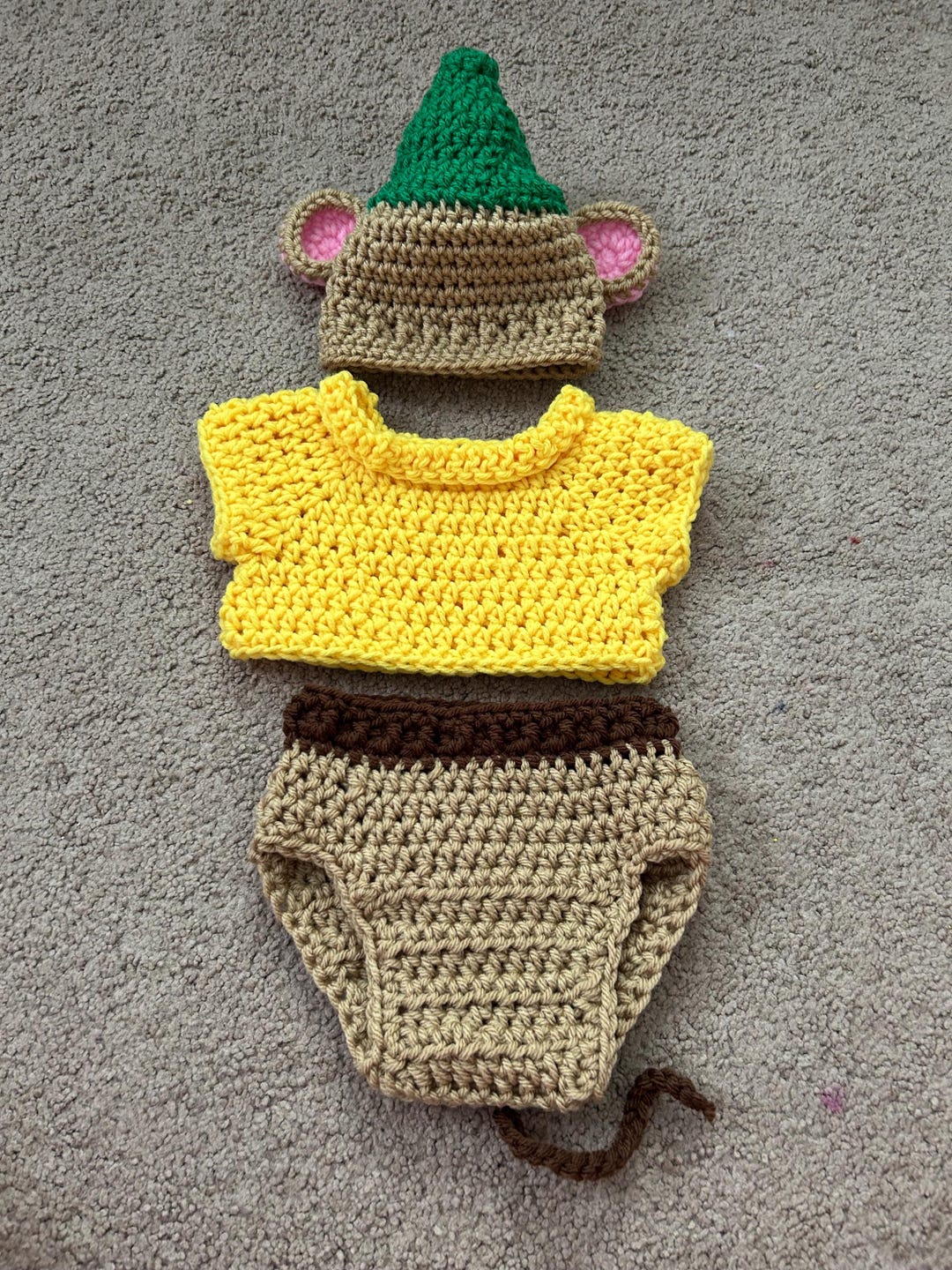 Crocheted Gus Gus Mouse Costume: Cinderella Inspired Baby Outfit - Etsy