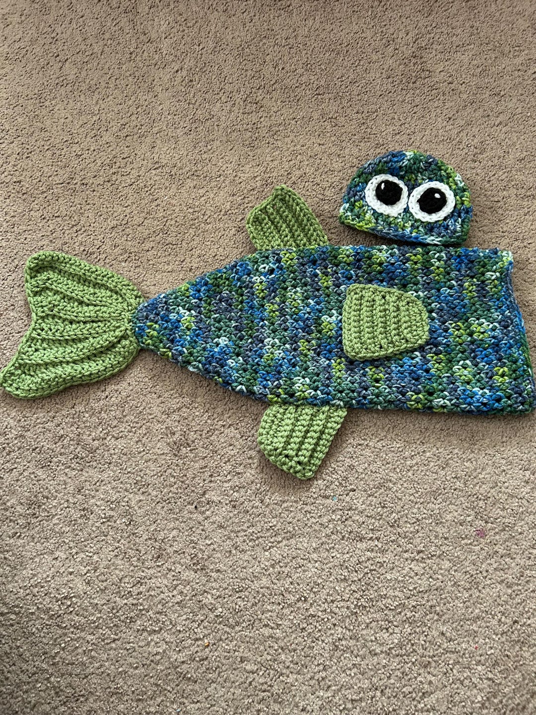 Crochet Bass Newborn Cocoon With Fish Beanie: Halloween Costume - Etsy