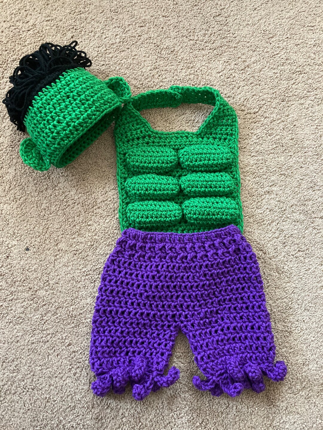 Hulk Inspired Costume/hulk Hat/hulk Superhero Costume Baby Photo Prop ...