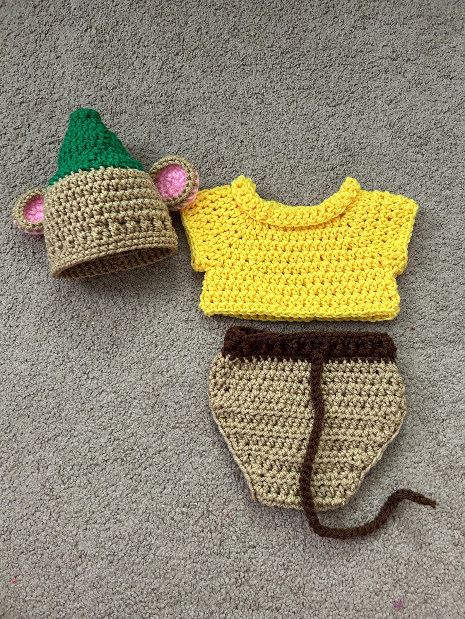 Crocheted Gus Gus Mouse Costume: Cinderella Inspired Baby Outfit - Etsy
