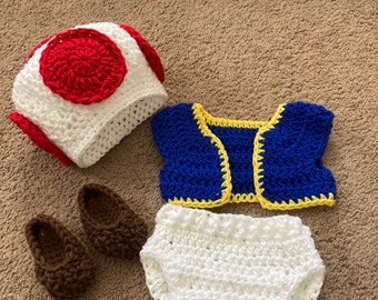 Mushroom Toad Costume Baby, Toad Hat Outfit, Super Mario Toad Halloween ...