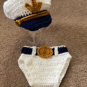 Captain Baby Costume, Newborn Sailor Outfit, Baby Boy, Nautical ...